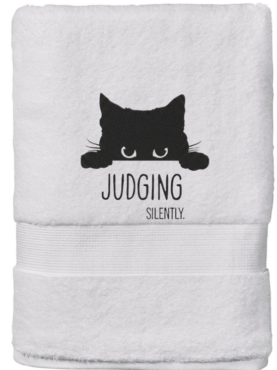 Handmade | Bath | Cat Embroidered Hand Towel Made To Order Judging ...